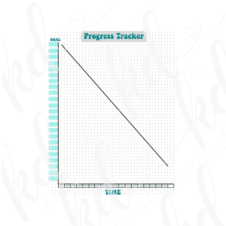 Goal Tracker Visual - Printable for Digital Download; Goal Tracking Aid ...