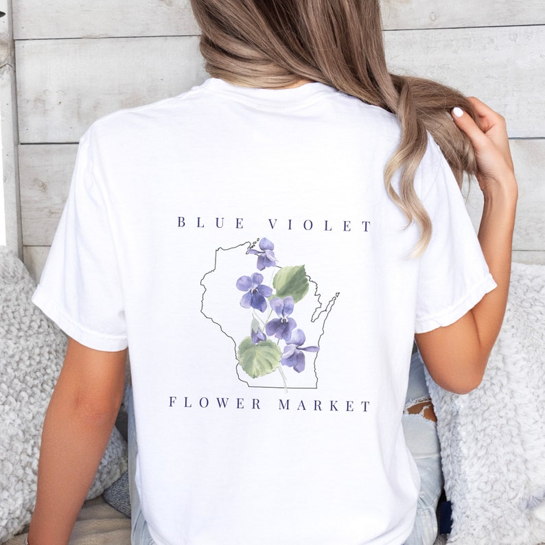 Wisconsin State Flower Comfort Colors Shirt; Violet Flower Tshirt ...