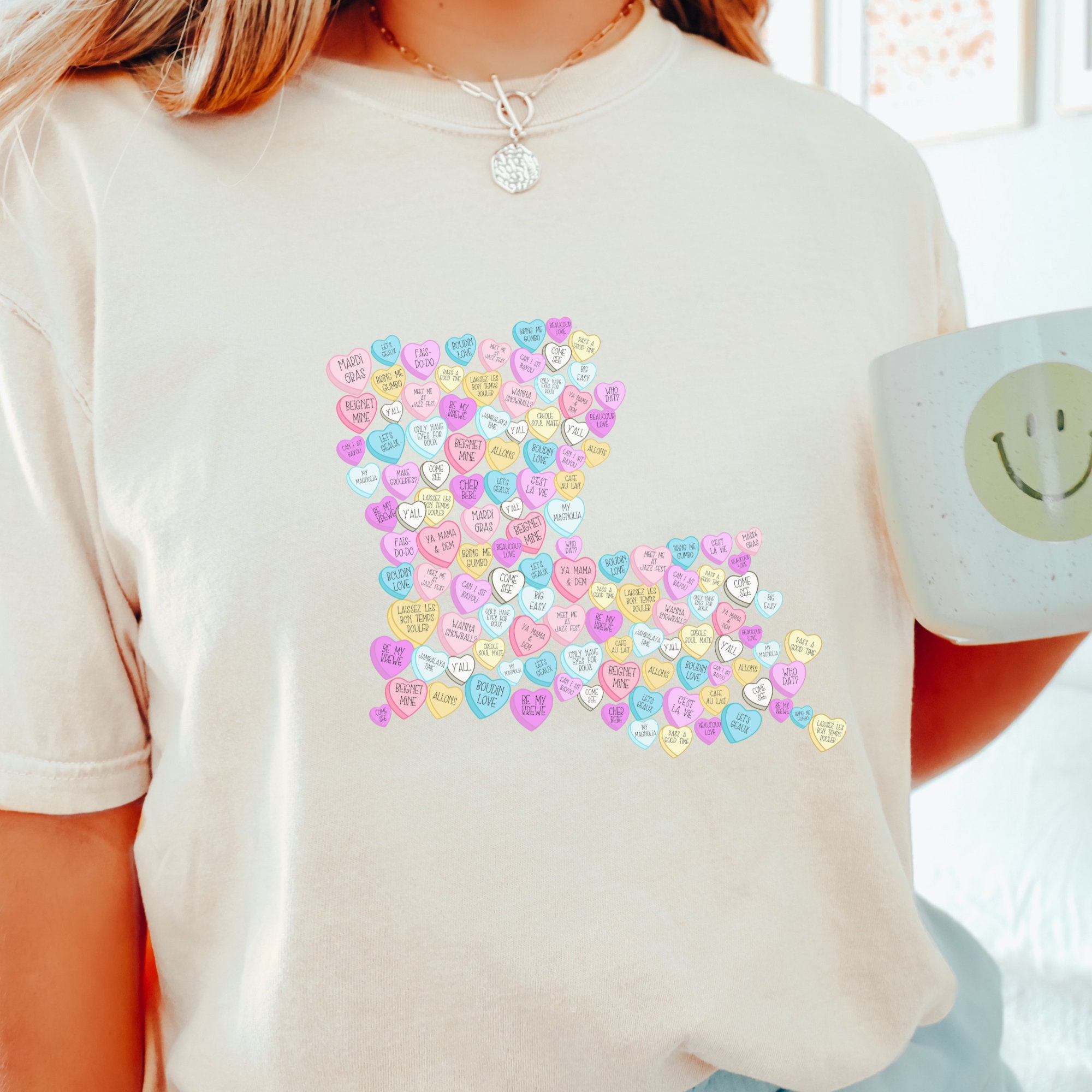 BUNDLE Louisiana Conversation Heart PNG Files; Hearts With Louisiana ...