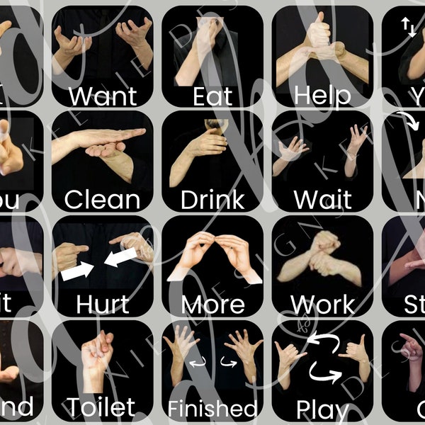 ASL Based Communication Board; With Real Pictures; Early Childhood Key ...