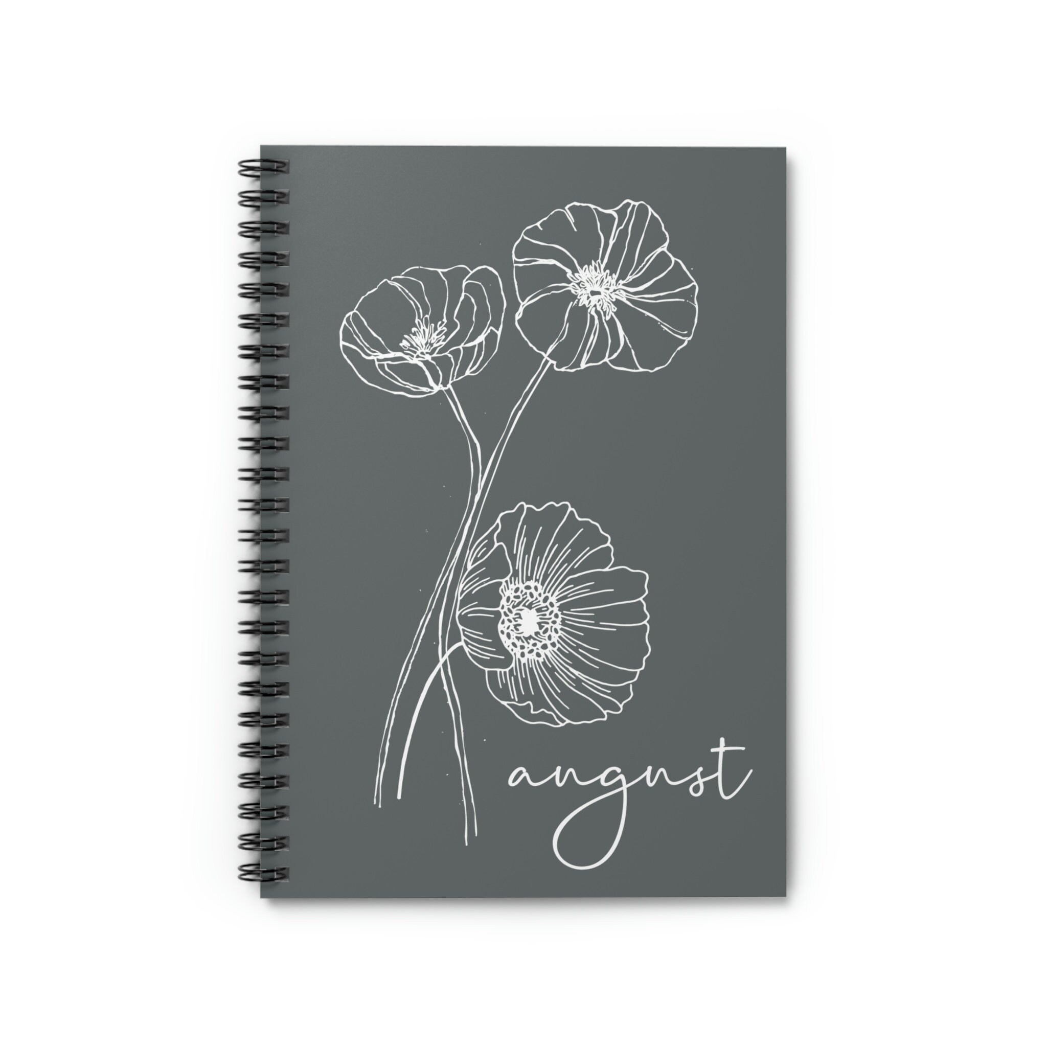 Birth Flower August Spiral Notebook or Journal; Birth Month Flower ...