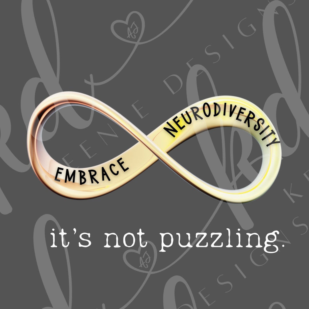 Autism Acceptance Png; Gold Infinity; Not a Puzzle; Embrace ...