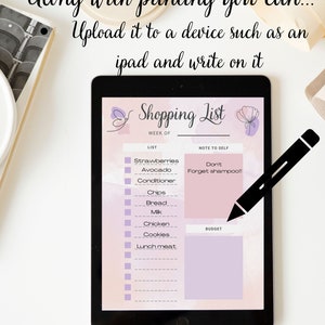 Shopping List Printable| Grocery List Printable | Bundle| 8 Different ...
