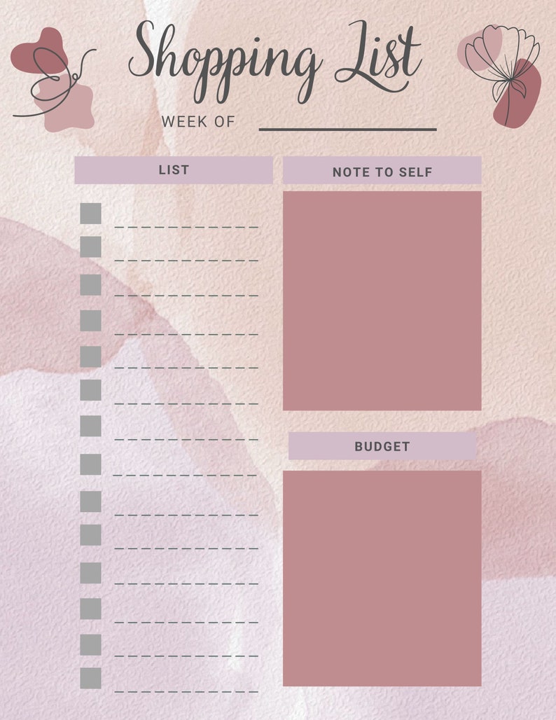 Shopping List Printable| Grocery List Printable | Bundle| 8 Different ...