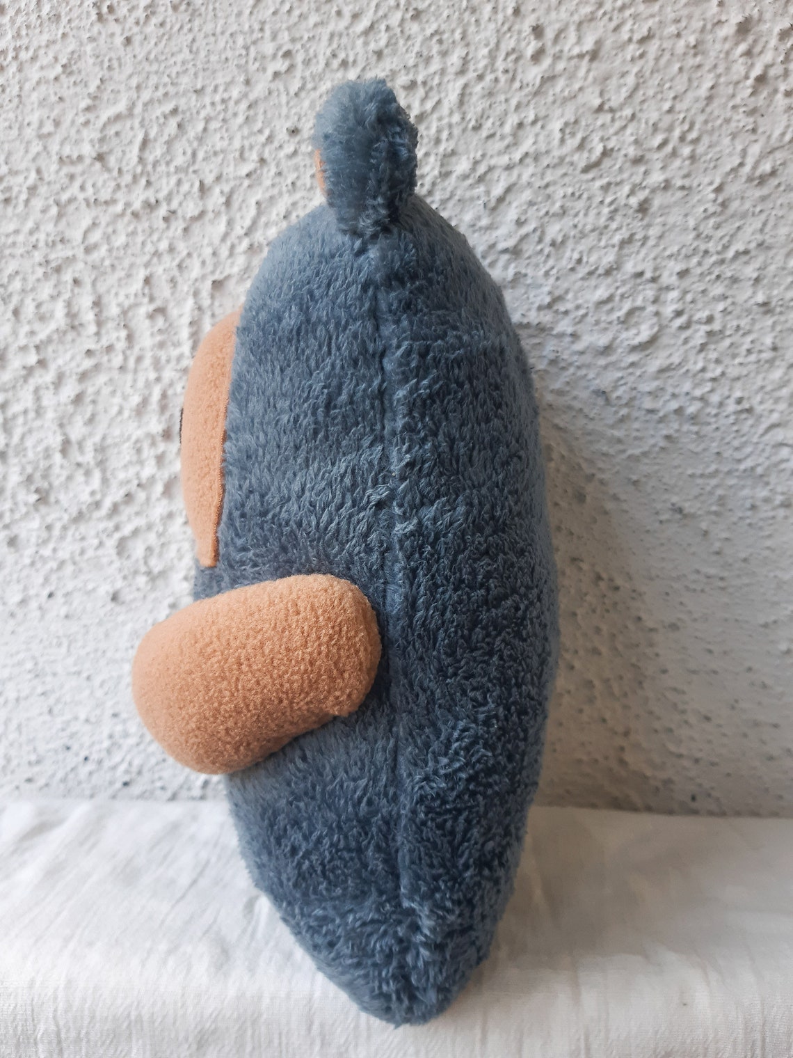 Gascon - the Cuddly Handcrafted Bear Made of Soft Gray-blue Fleece - Etsy