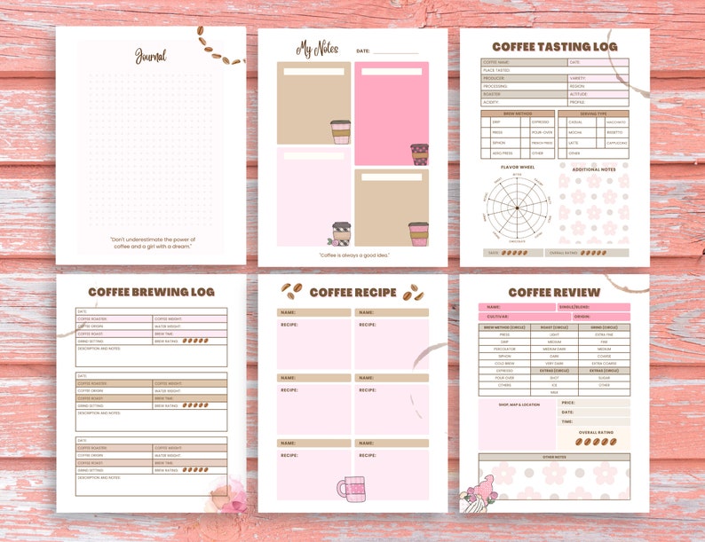 Undated Coffee Planner Printable, Coffee Planner, Coffee Lover Gift ...