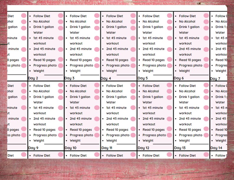 75 Hard Challenge, 75 Hard Day Challenge Printable, Fitness Tracker ...