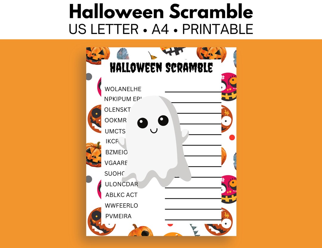Halloween Word Scramble, Halloween Word Unscramble, Halloween Classroom ...