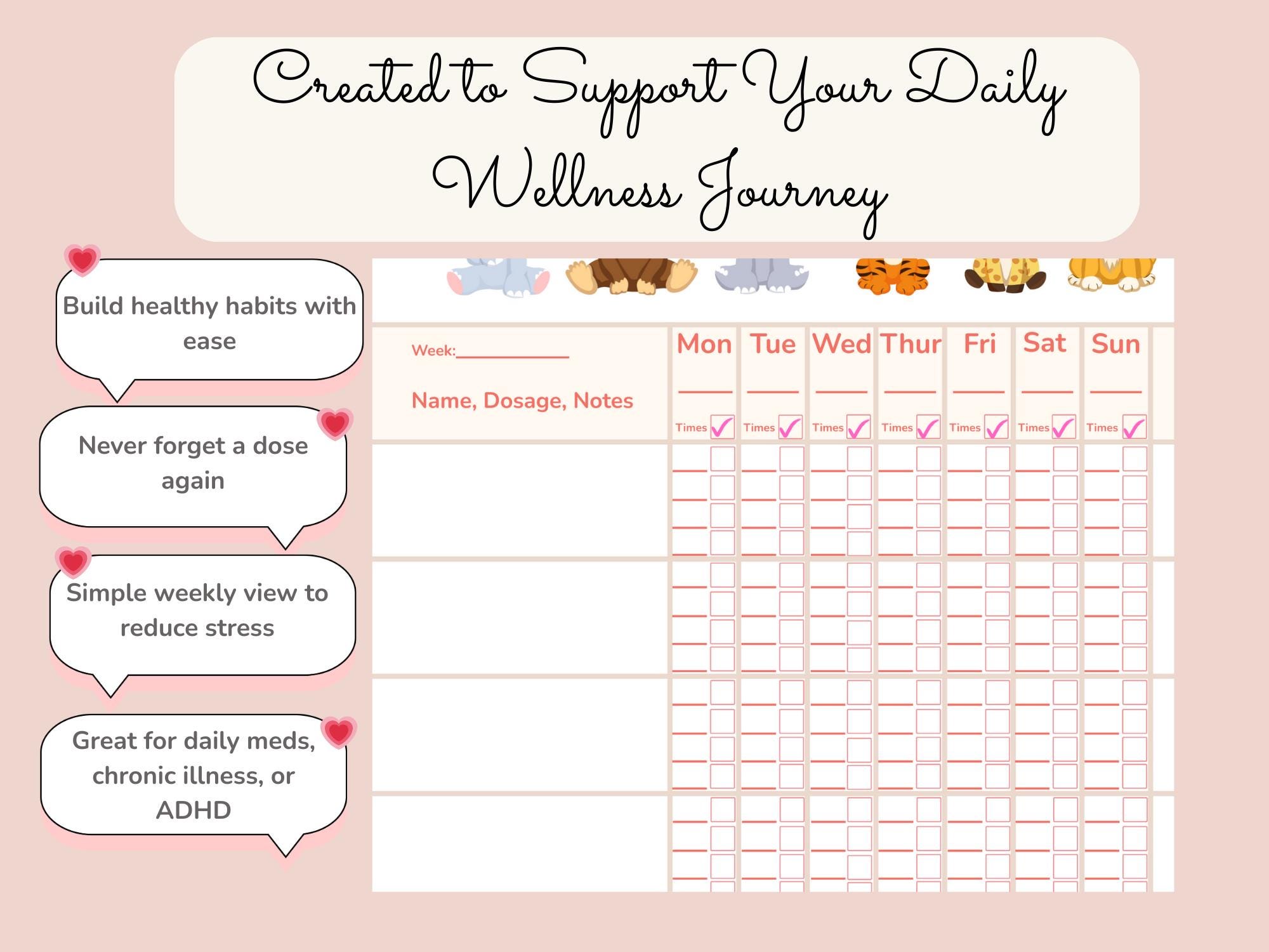 Child Medication Tracker Printable | Kids Weekly Medicine Log ...