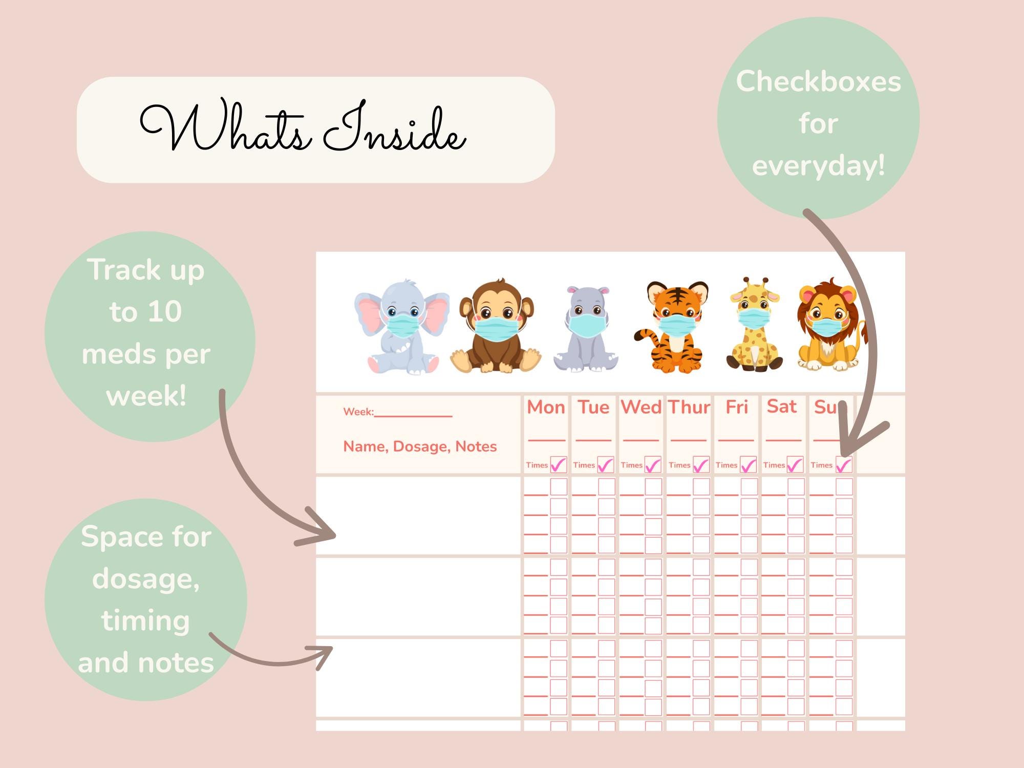Child Medication Tracker Printable | Kids Weekly Medicine Log ...