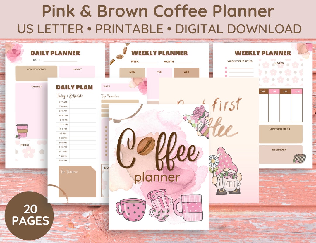 Undated Coffee Planner Printable, Coffee Planner, Coffee Lover Gift ...