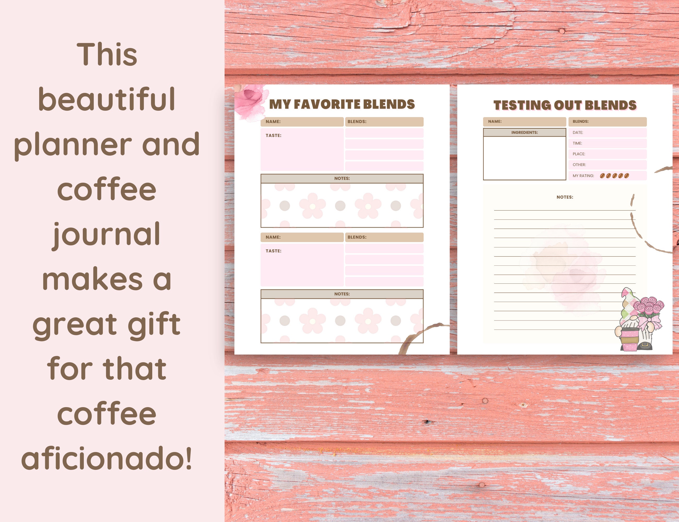Undated Coffee Planner Printable, Coffee Planner, Coffee Lover Gift ...