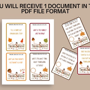 Thanksgiving Icebreaker Game, Family Game Night, Conversation Starter ...