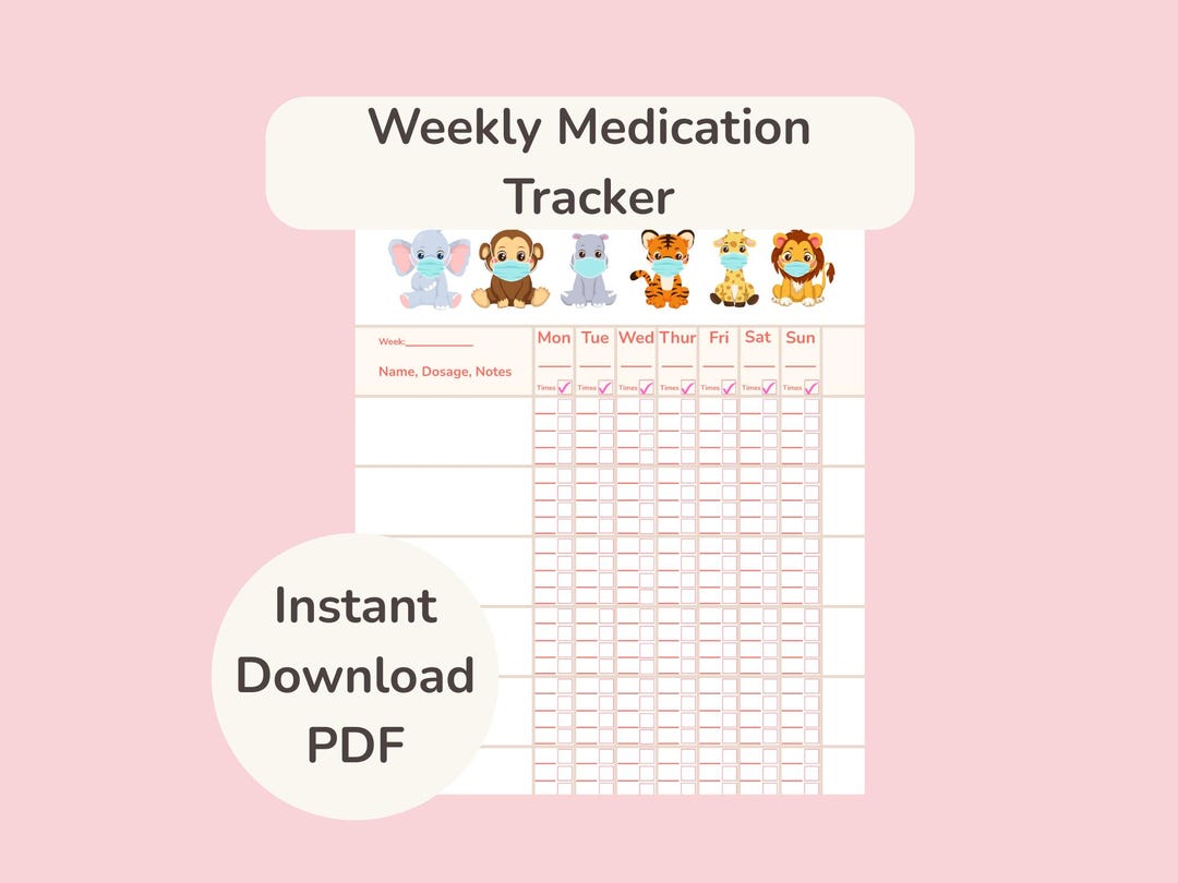 Child Medication Tracker Printable | Kids Weekly Medicine Log ...