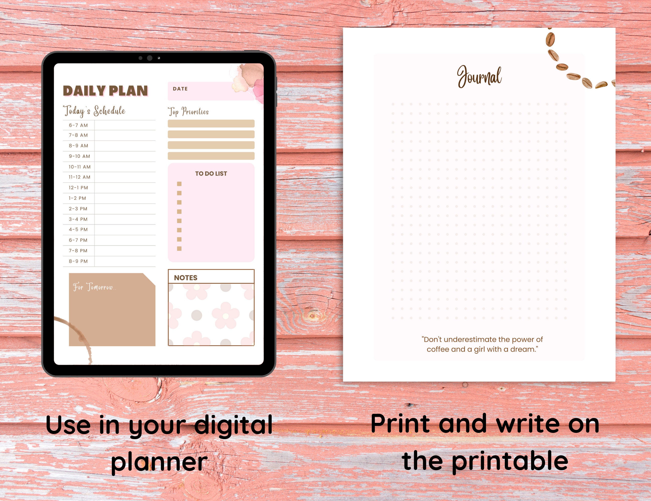 Undated Coffee Planner Printable, Coffee Planner, Coffee Lover Gift ...