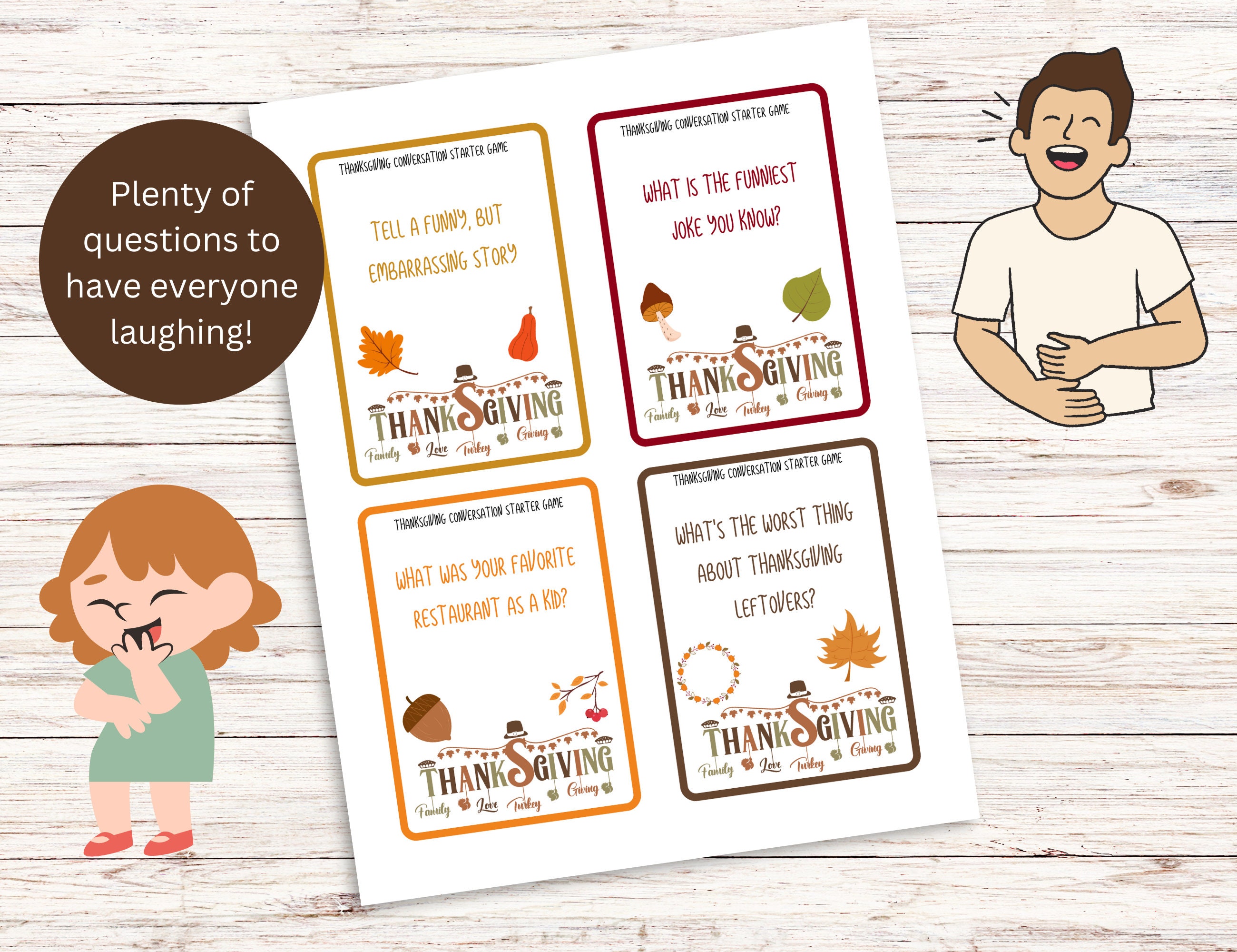 Thanksgiving Icebreaker Game, Family Game Night, Conversation Starter ...