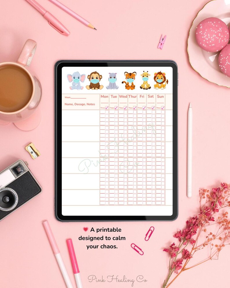 Child Medication Tracker Printable | Kids Weekly Medicine Log ...