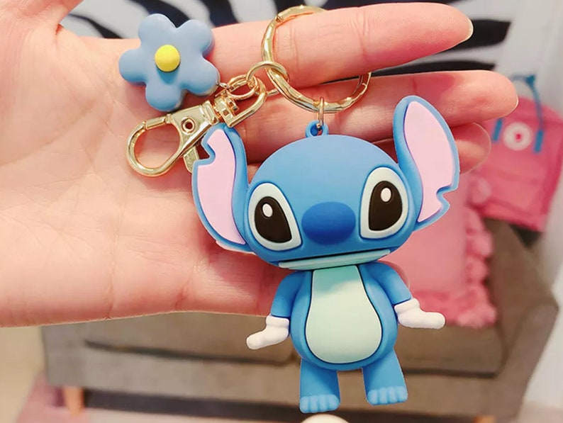 Kawaii Character Keychains With Flower Accent - Etsy