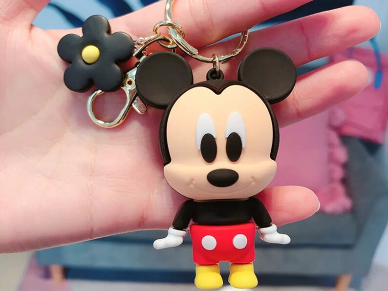Kawaii Character Keychains With Flower Accent - Etsy