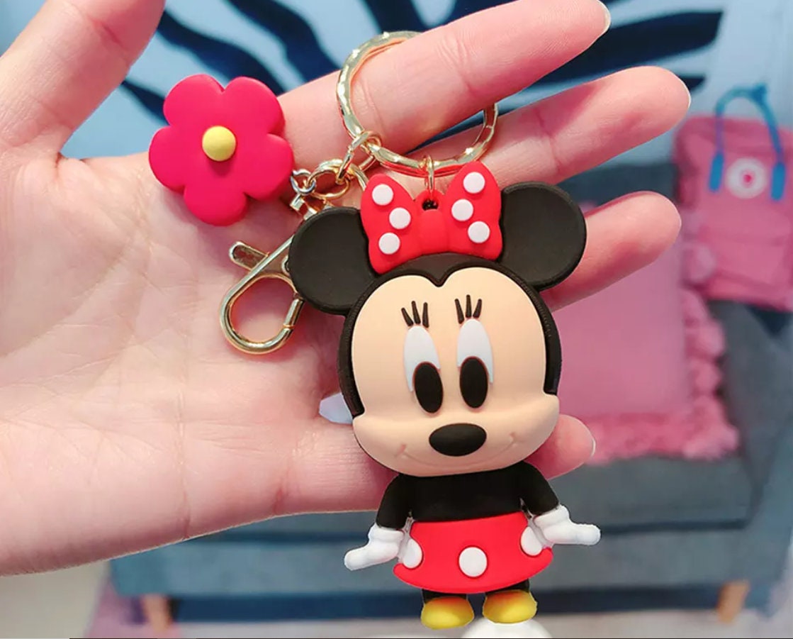 Kawaii Character Keychains With Flower Accent - Etsy