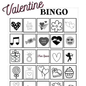 Valentines Day Bingo Cards - Etsy