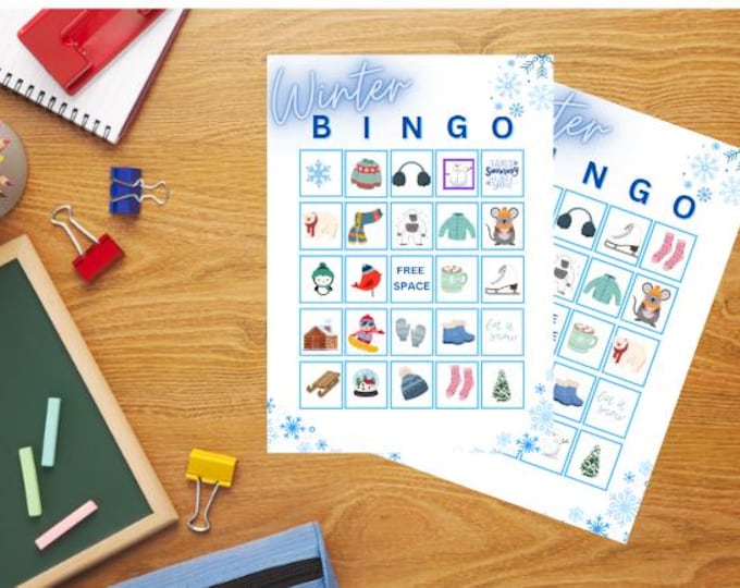 Winter Theme Bingo Cards - Etsy