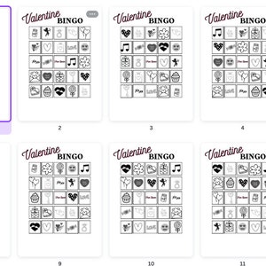 Valentines Day Bingo Cards - Etsy