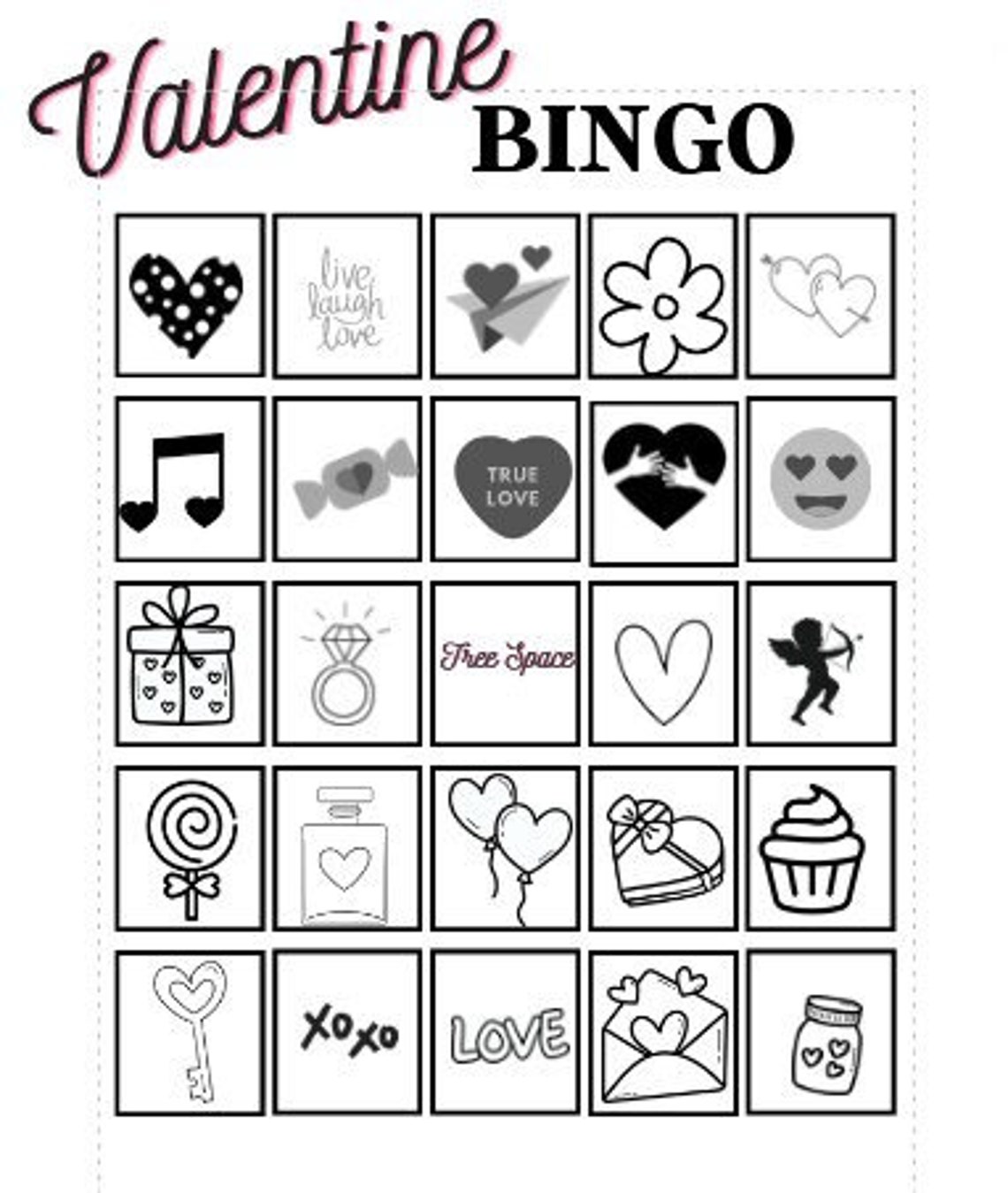 Valentines Day Bingo Cards - Etsy