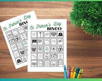 St. Patrick's Day Bingo Cards, Kids Party Game, Colorful, Downloadable ...