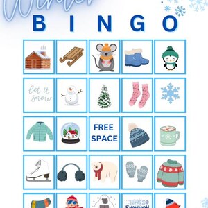 Winter Theme Bingo Cards - Etsy