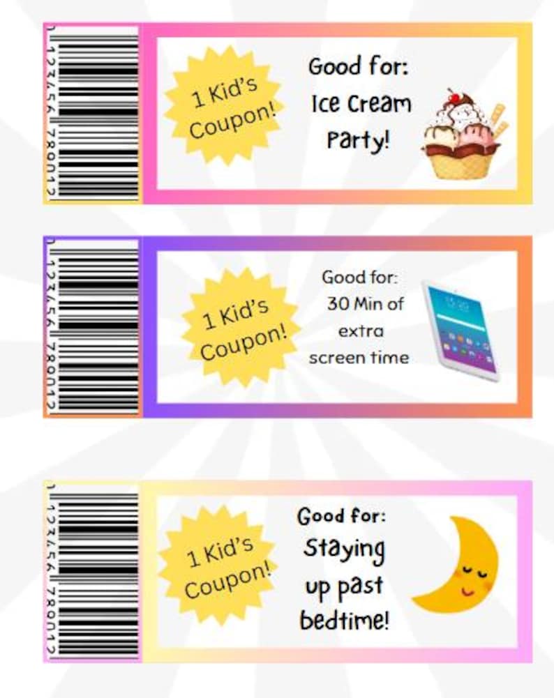 Kids Coupons, Kids Gifts, Fun Coupons for Kids, Printable Kids Coupons ...