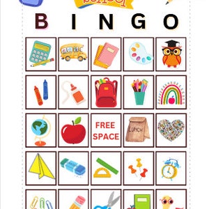 Back to School Bingo - Etsy