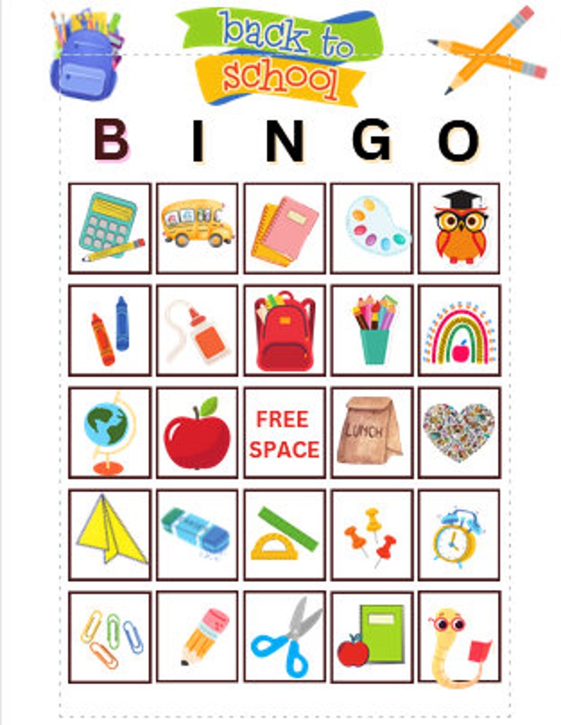 Back to School Bingo - Etsy