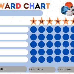 Kids Reward Chart With Chores, Also Blank. Downloadable, Printable ...