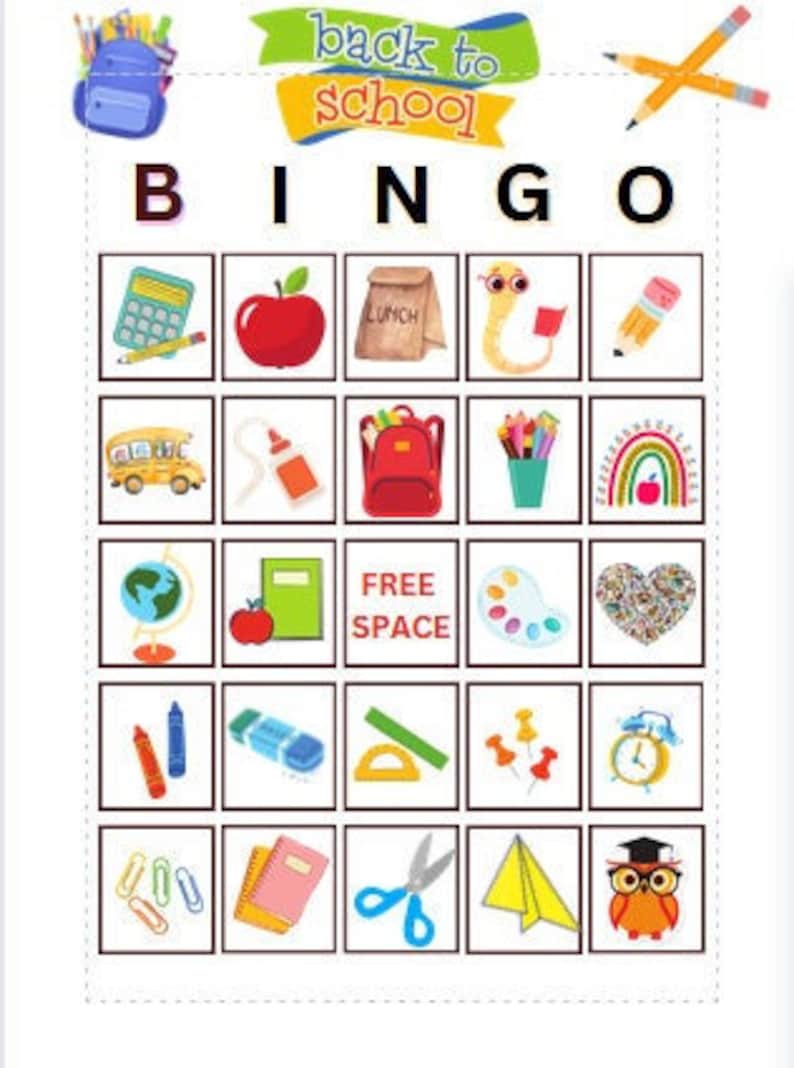 Back to School Bingo - Etsy