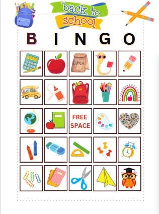 Back to School Bingo - Etsy