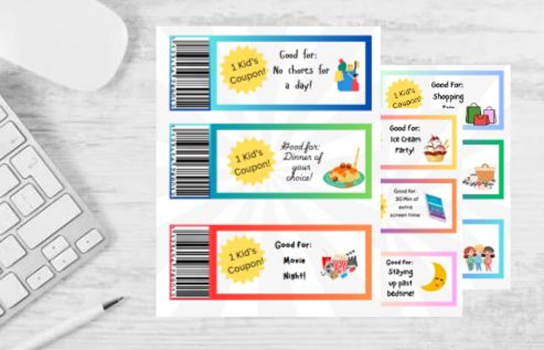 Kids Coupons, Kids Gifts, Fun Coupons for Kids, Printable Kids Coupons ...