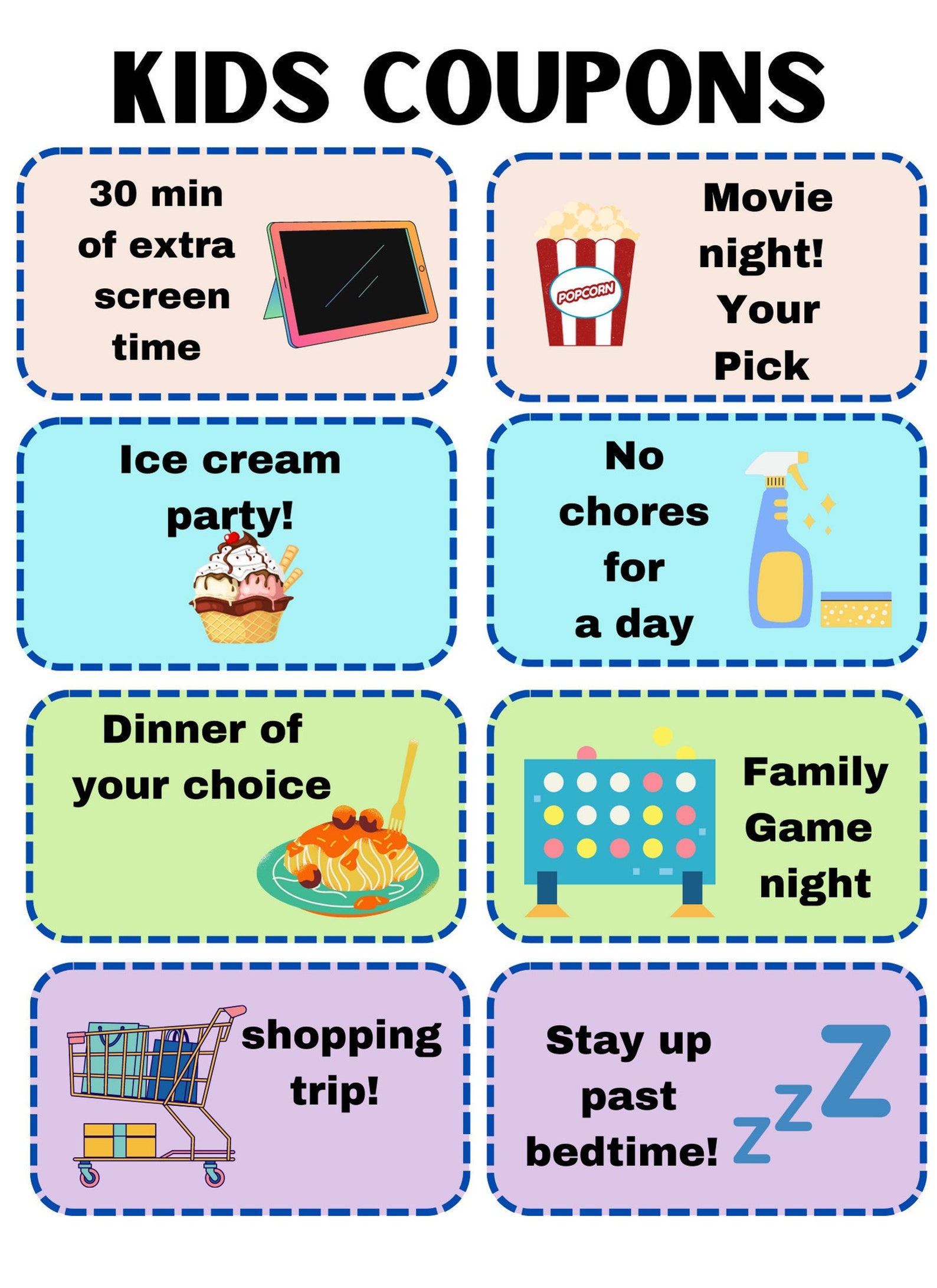 Kids Coupons, Kids Gifts, Fun Coupons for Kids, Printable Kids Coupons ...