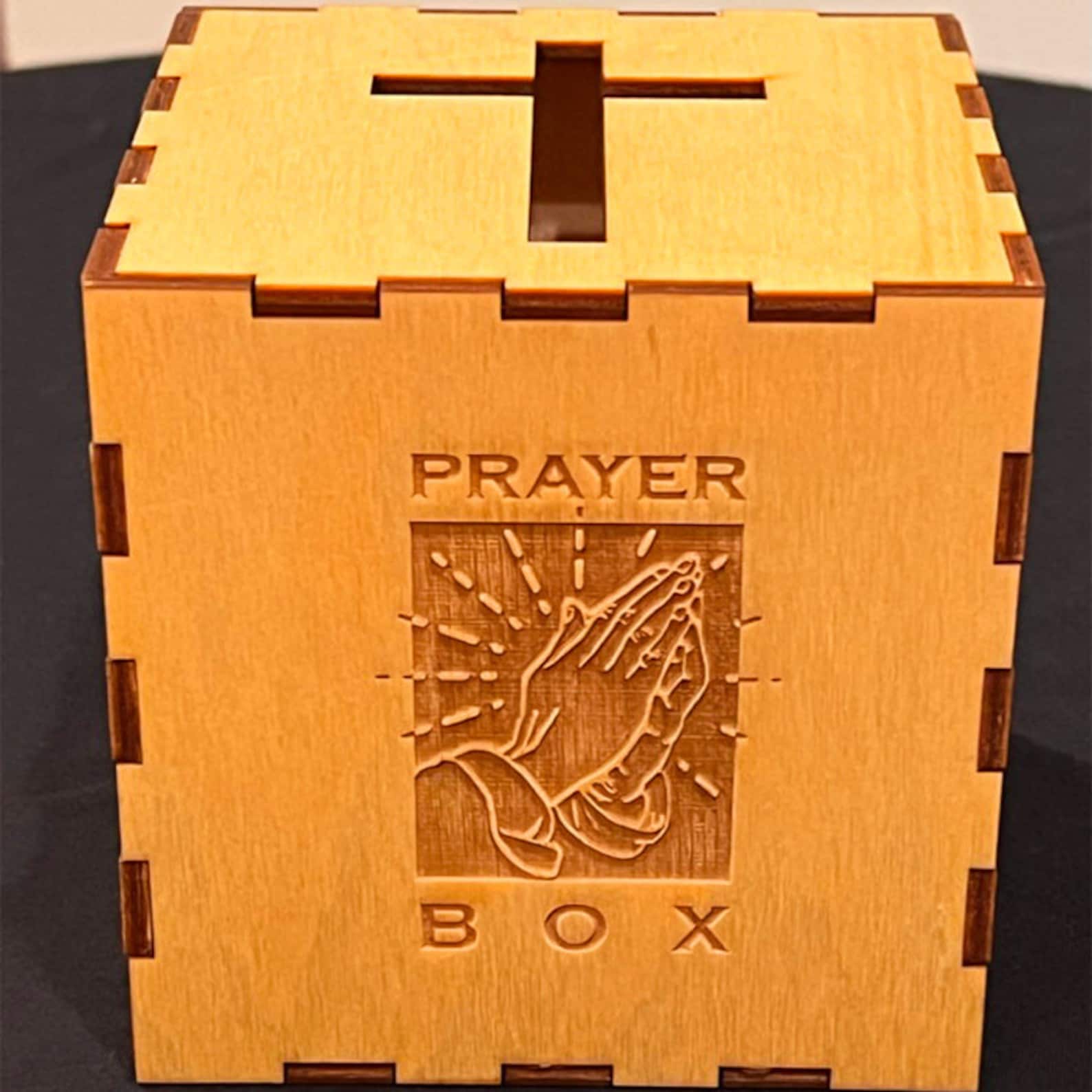 PRAYER BOX - Square - Light Stain -dimensions Are 4” X 4”. - Etsy