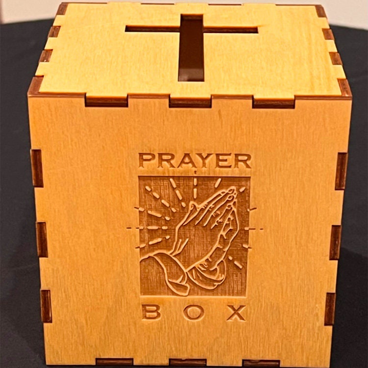 PRAYER BOX - Square - Light Stain -dimensions Are 4” X 4”. - Etsy