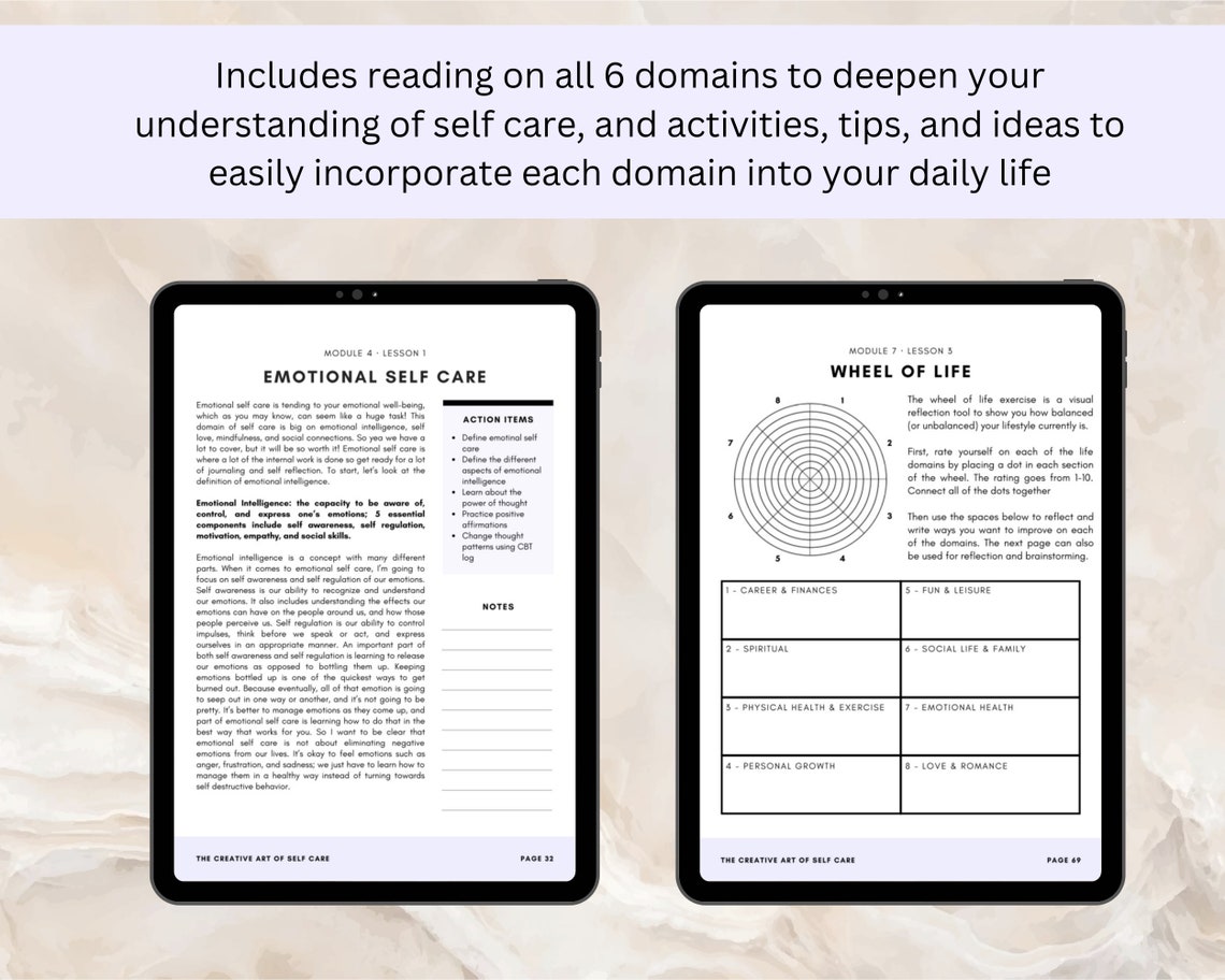 The Creative Art of Self Care Digital Workbook, Self Care Planner, Self ...