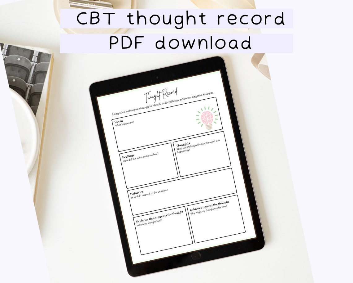 Printable CBT Thought Record Cognitive Distortions PDF Use - Etsy