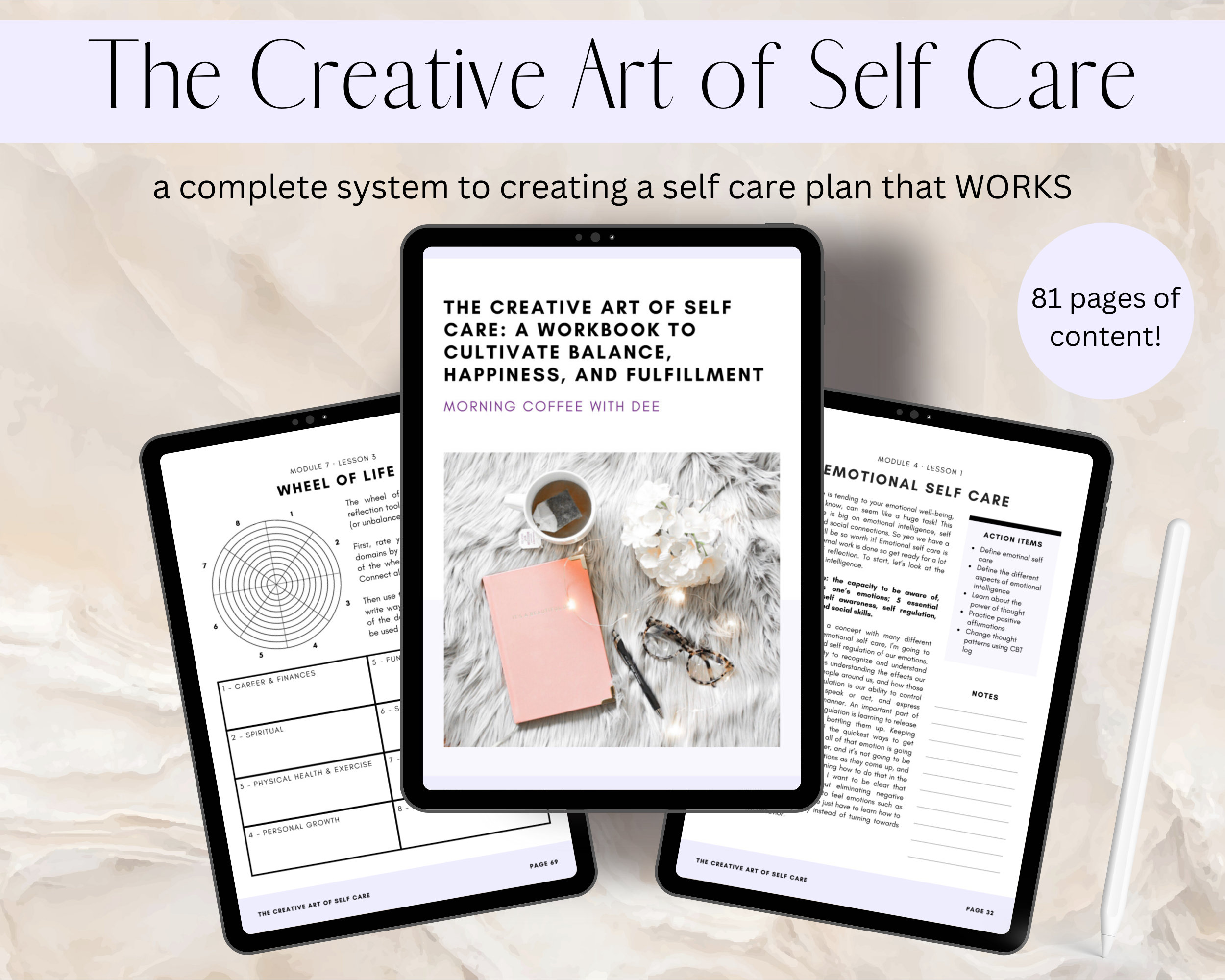 The Creative Art of Self Care Digital Workbook, Self Care Planner, Self ...