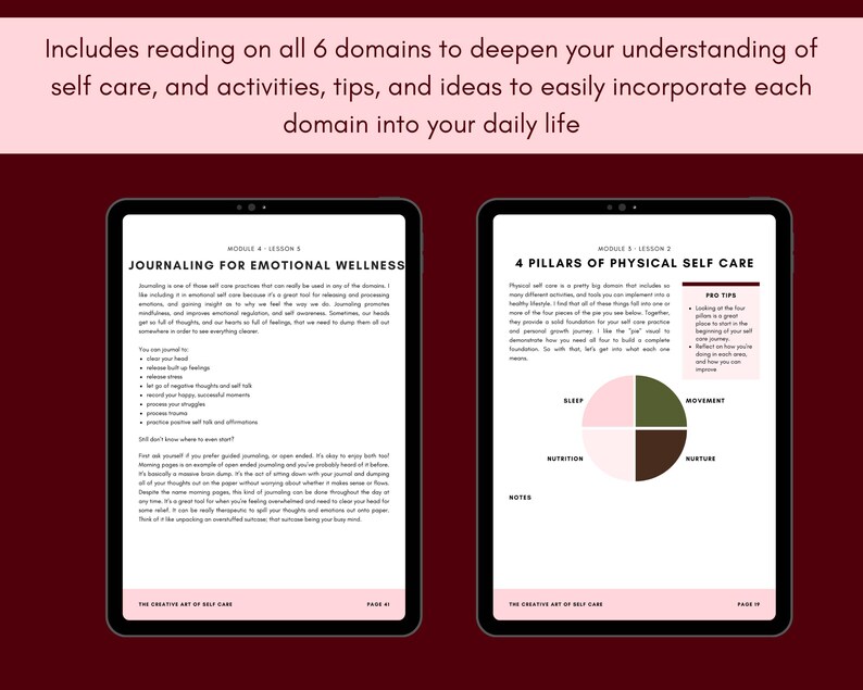 The Creative Art of Self Care Digital Workbook, Self Care Planner, Self ...