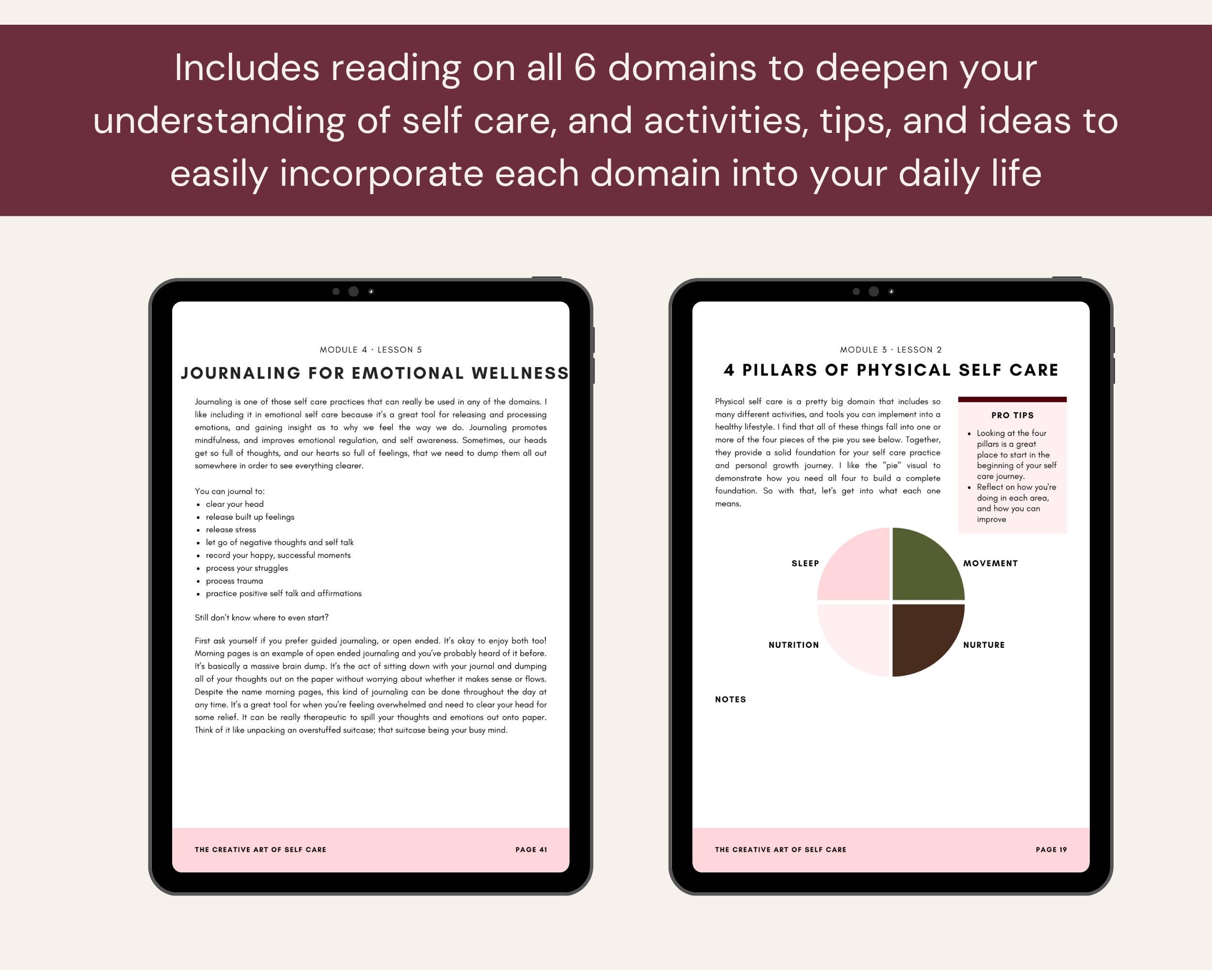 The Creative Art of Self Care Digital Workbook, Self Care Planner, Self ...