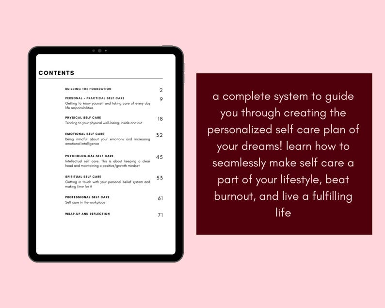 The Creative Art of Self Care Digital Workbook, Self Care Planner, Self ...