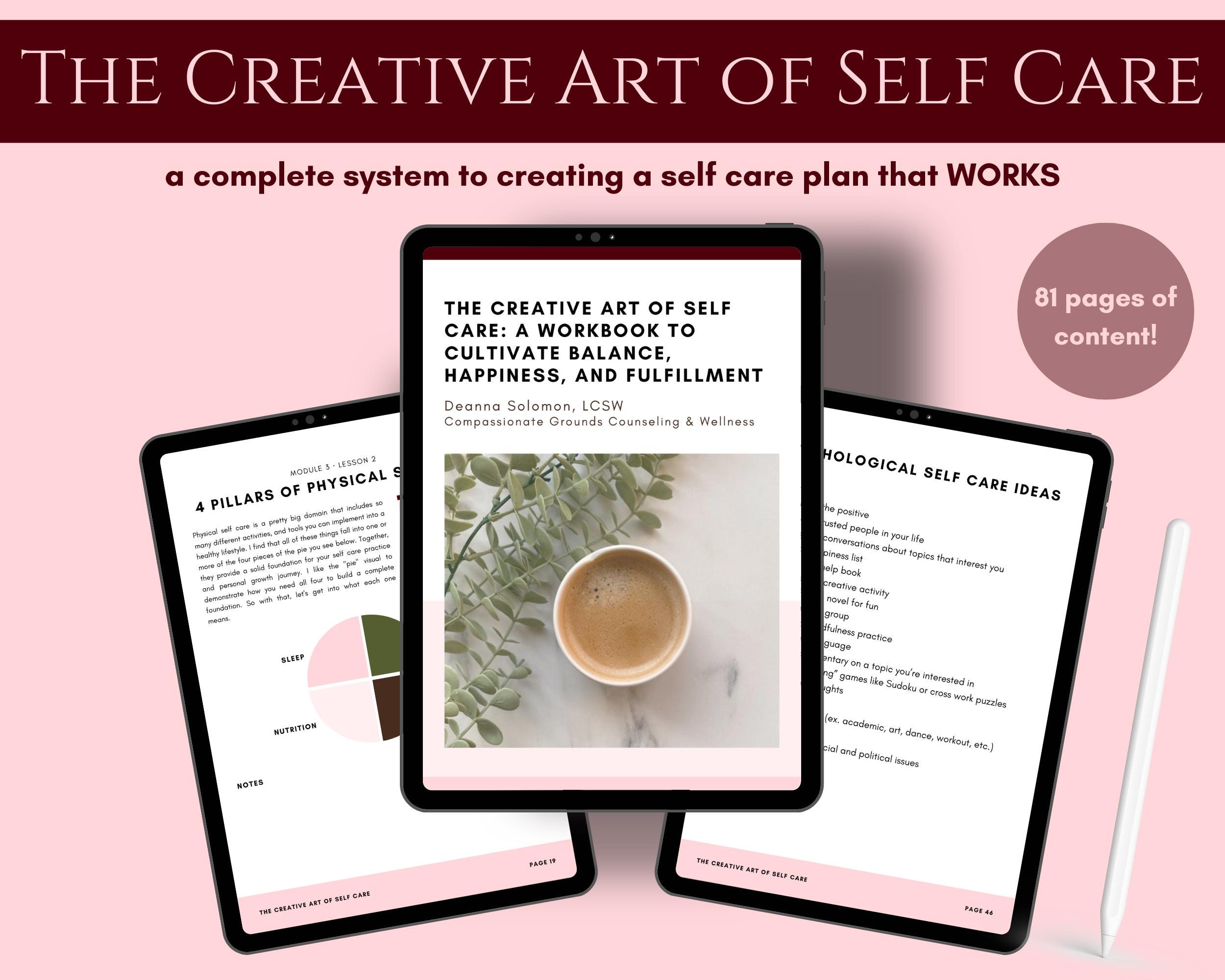 The Creative Art of Self Care Digital Workbook, Self Care Planner, Self ...