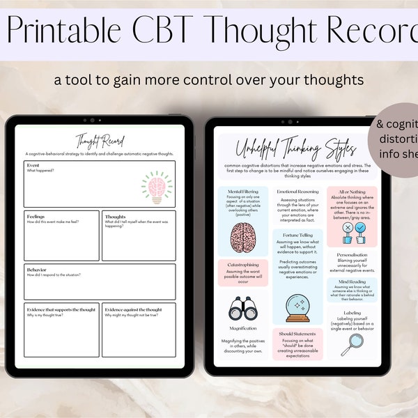 Negative Thought Record - Etsy