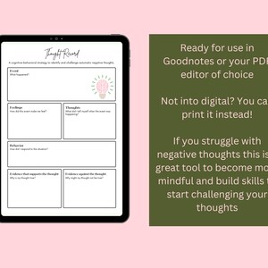 Printable CBT Thought Record, Cognitive Distortions PDF, Use in ...