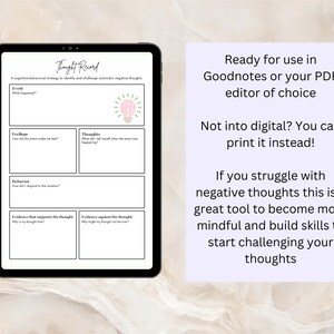 Printable CBT Thought Record, Cognitive Distortions PDF, Use in ...